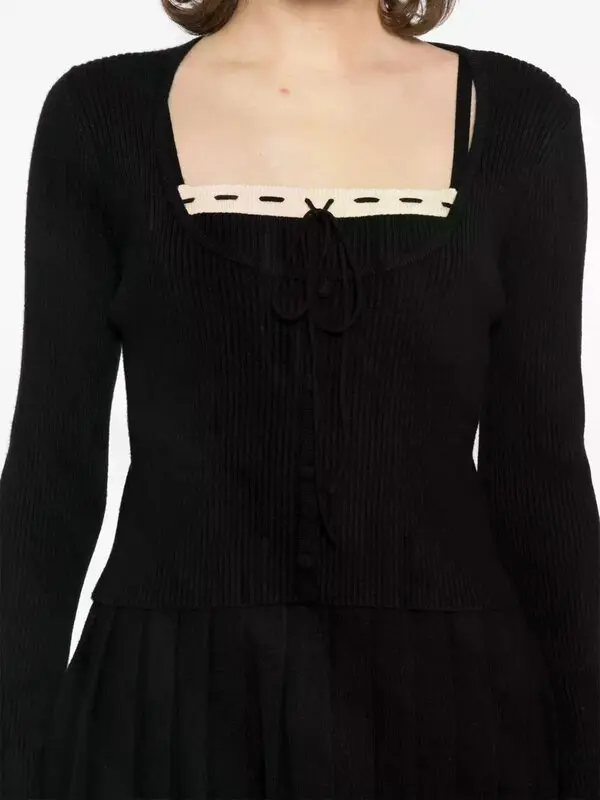 open lace back dress Gucci Tom Ford Matching Mini Dress & Cardigan Set Black Ribbed Knit Si   Celebrity Owned