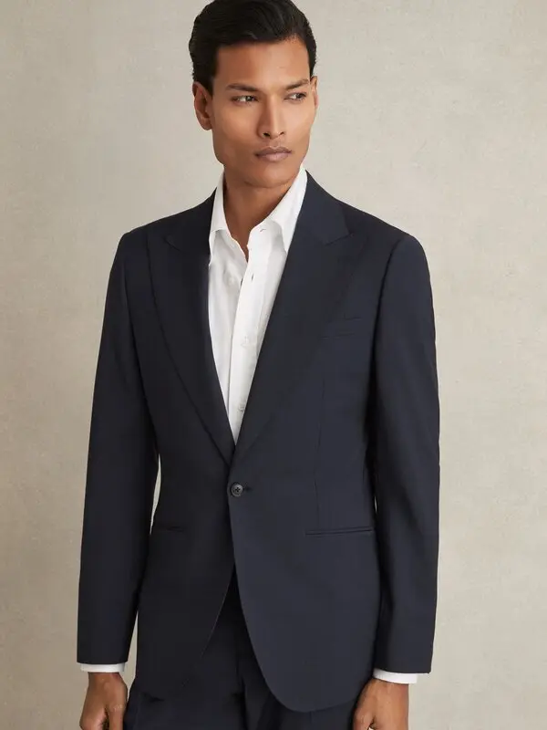 REISS Sb Dream Sb Regular-fit Single-breasted Wool-blend Suit Blazer - Bright Blue