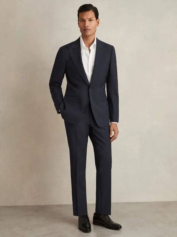 REISS Sb Dream Sb Regular-fit Single-breasted Wool-blend Suit Blazer - Bright Blue
