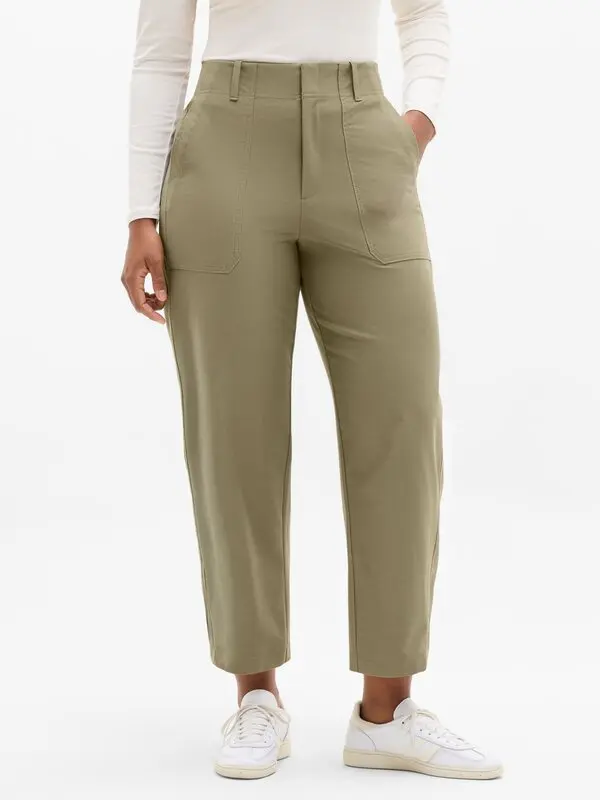 Athleta Skyline High Rise Barrel Leg Pant - Olive Branch