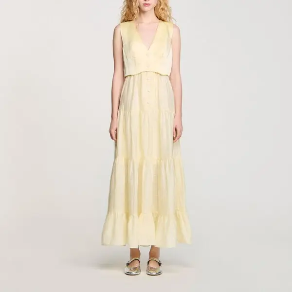 Sandro Linen Maxi Dress