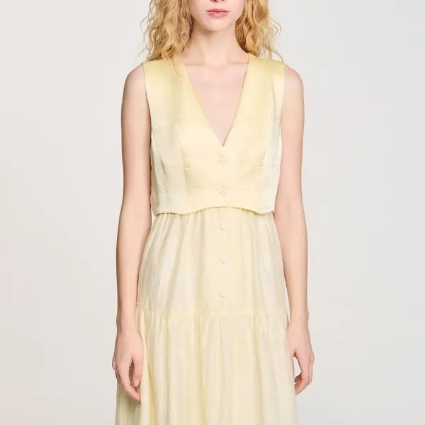 Sandro Linen Maxi Dress