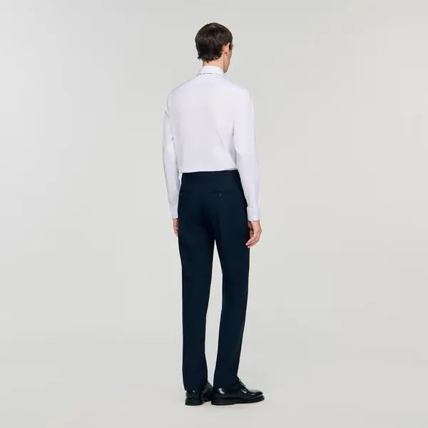 Sandro Classic Wool Suit Trousers - Navy Blue