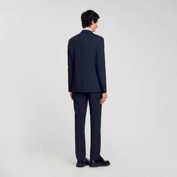 Sandro Wool Suit Jacket - Midnight Blue