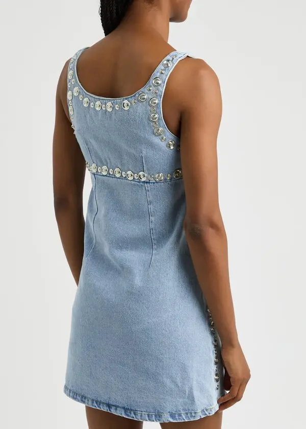 Coperni Studded Denim Mini Dress