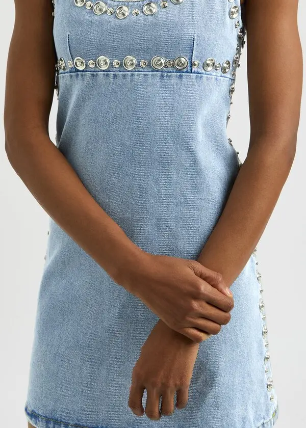 Coperni Studded Denim Mini Dress