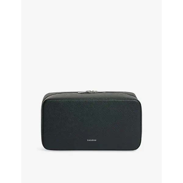 Sandro Logo-embossed Leather Washbag