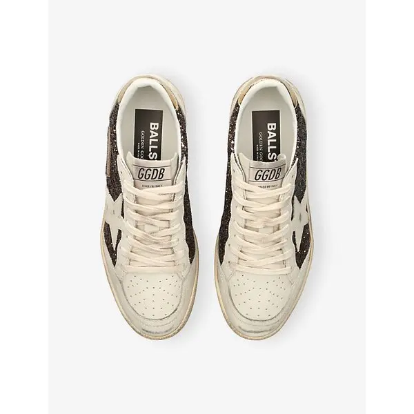 GOLDEN GOOSE Ball Star Glitter-embellished Low-top Trainers - White/comb