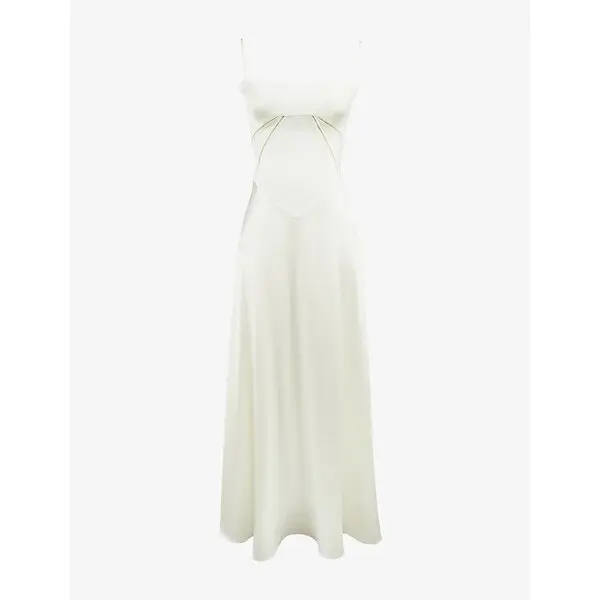 anabella ivory satin lace up maxi dress House of CB Anabella White Maxi Dress by House of CB