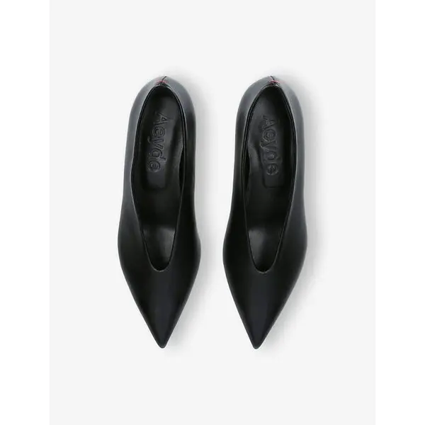 AeydĒ Clara Pointed-toe Leather Pumps - Black