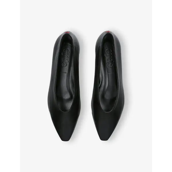 AeydĒ Square-toe Leather Ballet Flats - Black