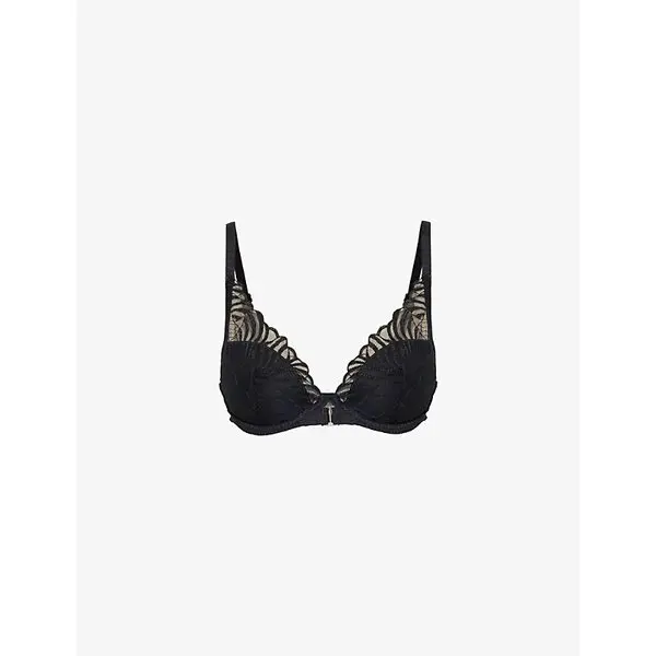 Chantelle Legend Underwire Plunge Stretch-wovent-shirt Bra - Black