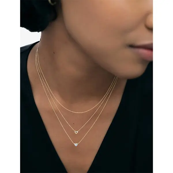 Monica Vinader Mini Heart Lab-grown Diamond Necklace - Gold