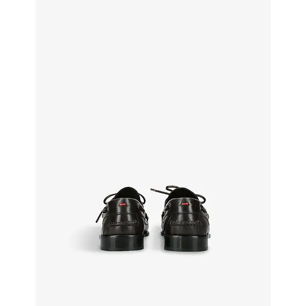 AeydĒ Harris Leather Moccasin Flats - Dark Brown