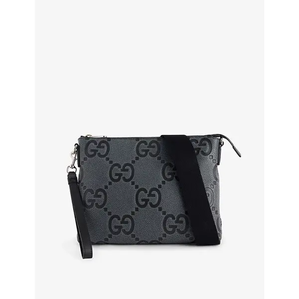 Gucci Jumbo Gg Monogram Leather Pouch - Blk Graph.gr/blk/blk