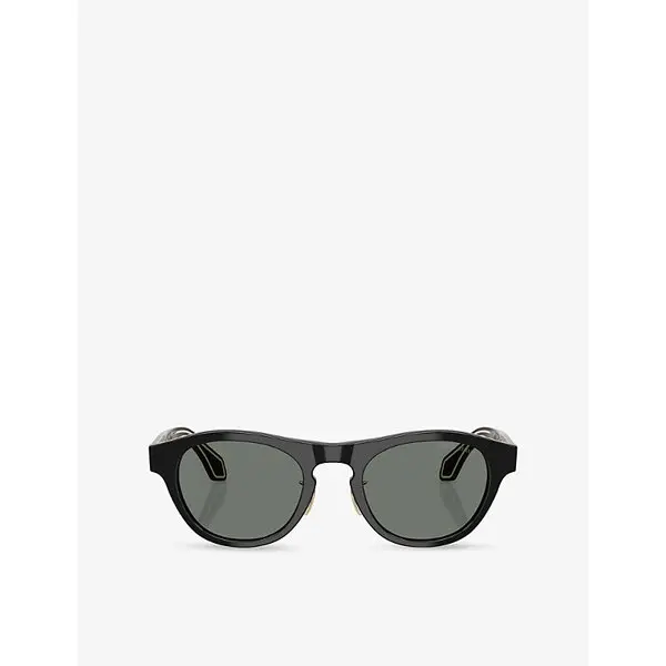 Giorgio Armani Ar8225 Oval-frame Sunglasses - Black