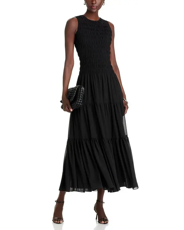 Michael Kors Smocked Tank Maxi Dress - Black
