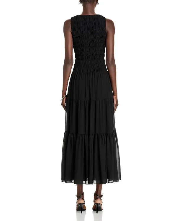 Michael Kors Smocked Tank Maxi Dress - Black