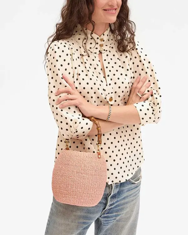 Clare V. Pot De Miel Bag With Bamboo Handle - Blush