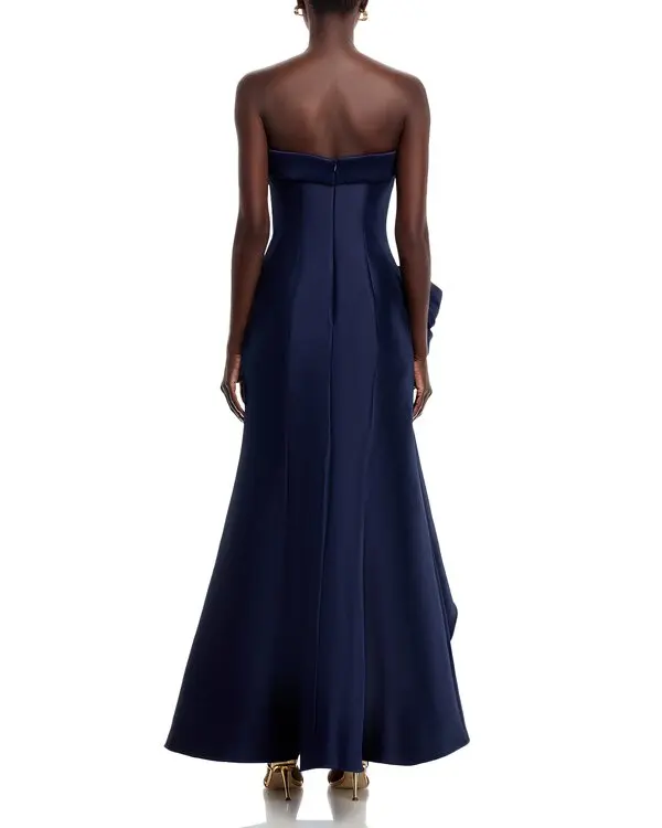 Aqua Draped Gown - Navy