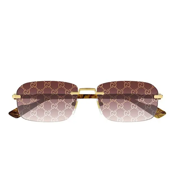 Gucci Rectangle Sunglasses - Gold