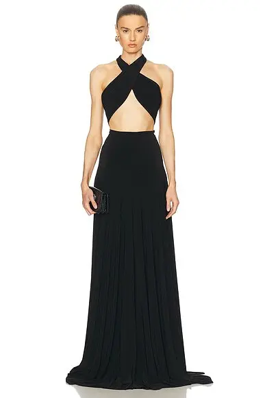 Norma Kamali Convertible Halterneck Gown - Black