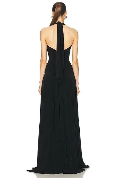 Norma Kamali Convertible Halterneck Gown - Black
