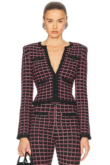 SELF-PORTRAIT Check Cardigan