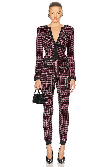 SELF-PORTRAIT Check Cardigan