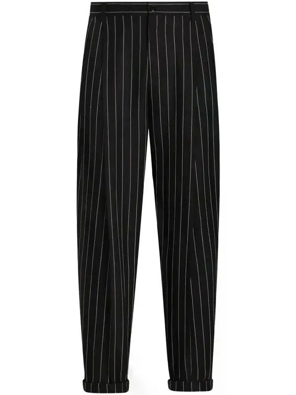 Dolce & Gabbana Striped Tailored Trousers - Black