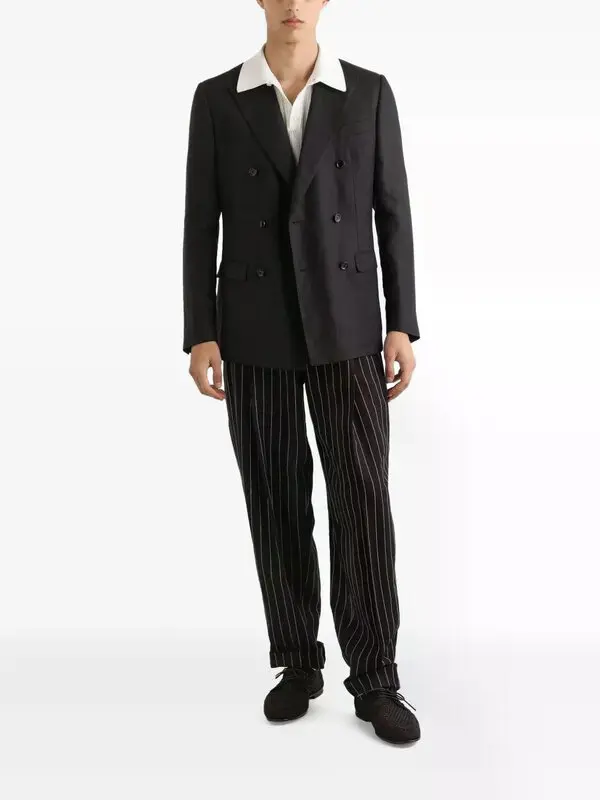 Dolce & Gabbana Striped Tailored Trousers - Black
