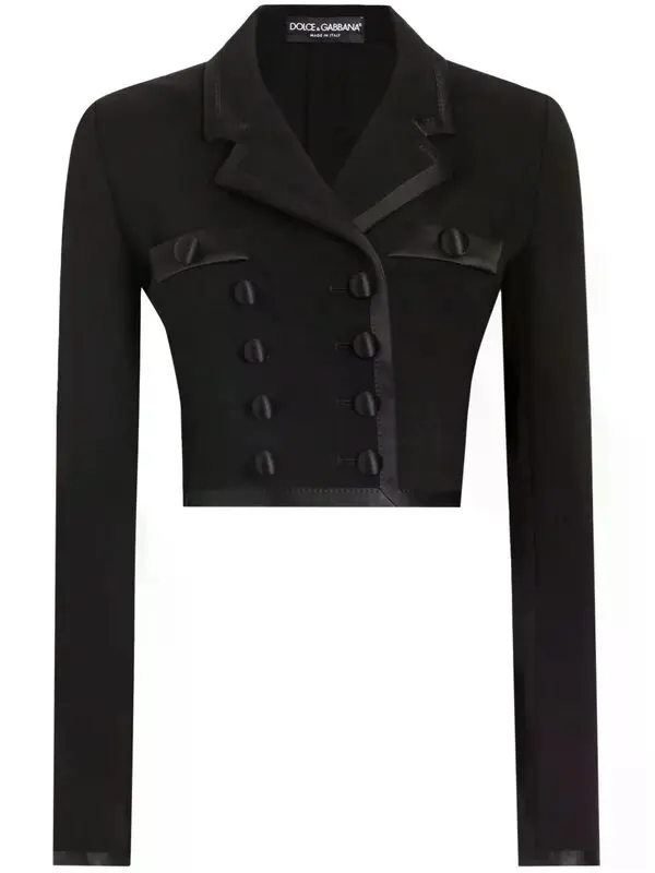Dolce & Gabbana Double-breasted Cropped Jacket - Black