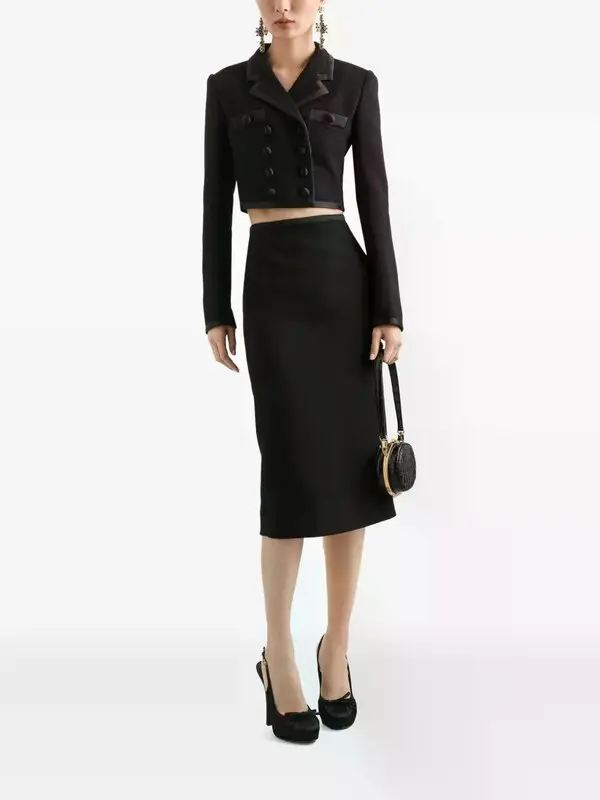 Dolce & Gabbana Double-breasted Cropped Jacket - Black