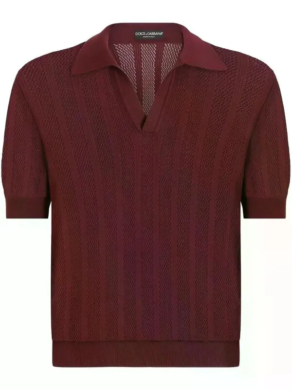 Dolce & Gabbana Knitted Polo Shirt - Red