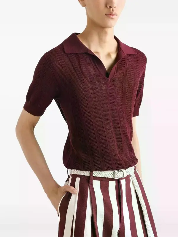 Dolce & Gabbana Knitted Polo Shirt - Red