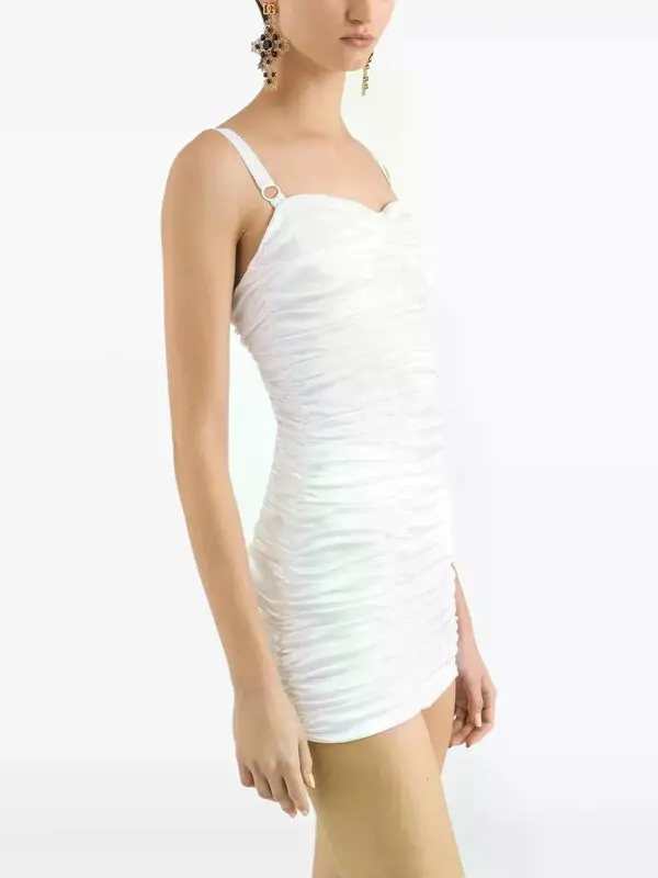 Dolce & Gabbana Ruched Mini Dress - White