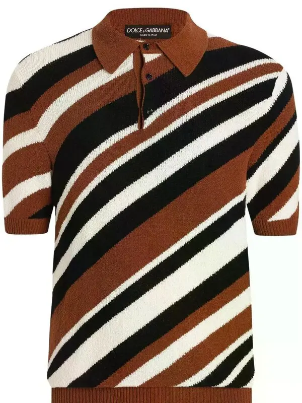 Dolce & Gabbana Knitted Polo Shirt - Brown