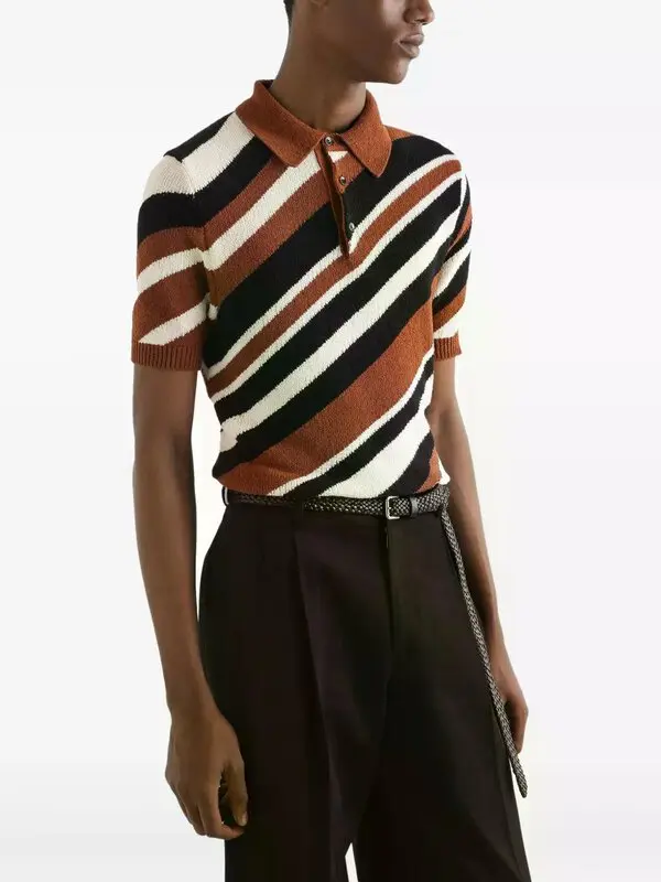 Dolce & Gabbana Knitted Polo Shirt - Brown | Editorialist