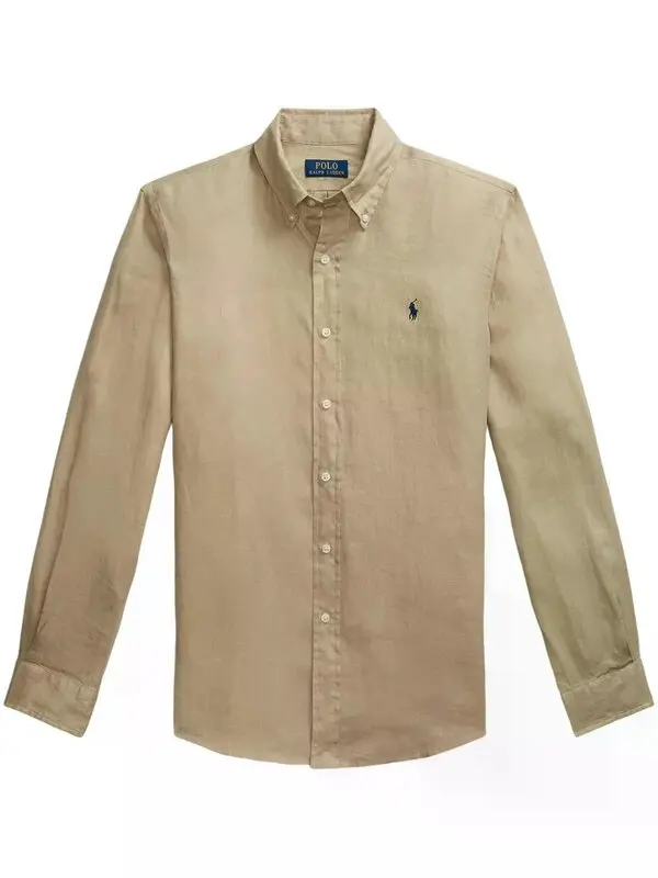 Polo Ralph Lauren Embroidered-logo Button-down Shirt - Neutrals