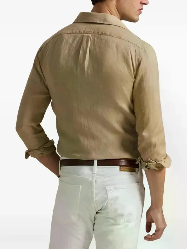 Polo Ralph Lauren Embroidered-logo Button-down Shirt - Neutrals