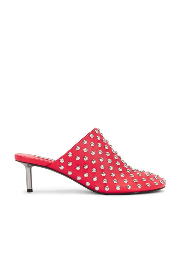 JIL SANDER Studded Mule Heel - Red