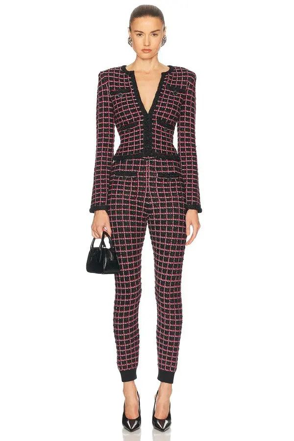 SELF-PORTRAIT Check Cardigan