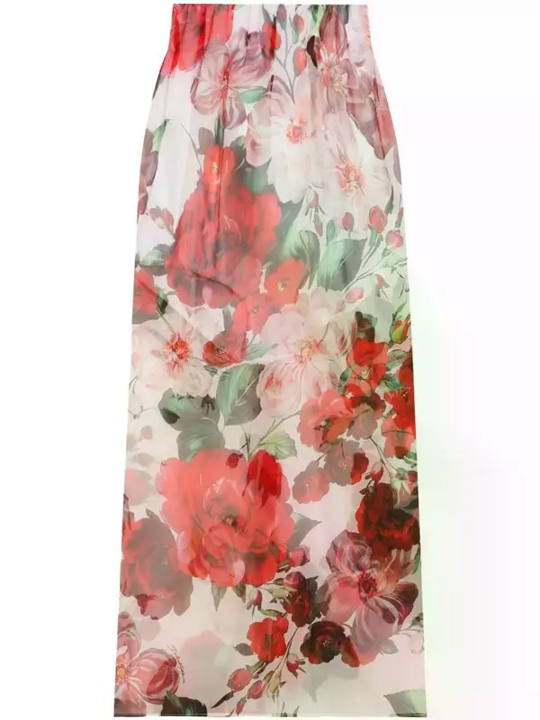 Dolce & Gabbana Floral-print Midi Skirt - White