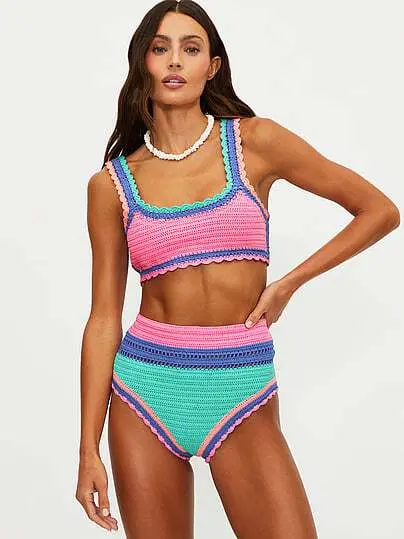 Victoria's Secret Beach Riot Andy Crochet Bikini Top - Multicolored