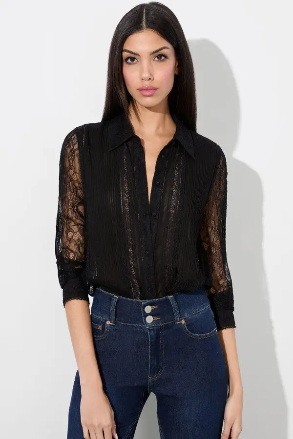 Alice + Olivia Willa Lace Blouse