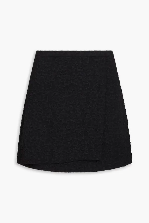 GANNI Wrap-effect Jacquard Mini Skirt