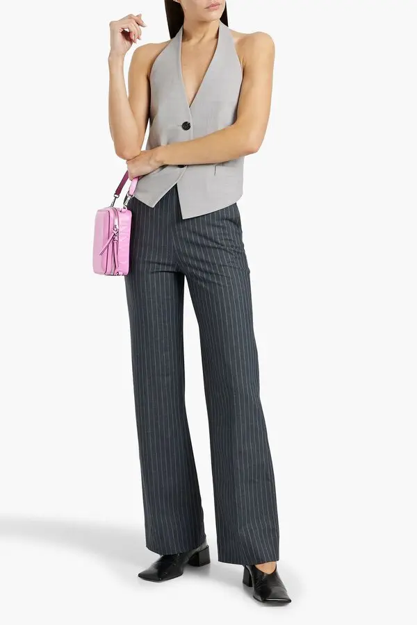 GANNI Pinstriped Straight-leg Pants