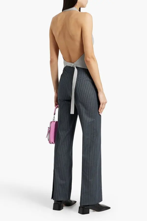 GANNI Pinstriped Straight-leg Pants