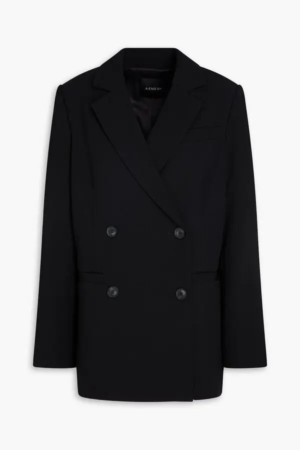 A.emery Belen Double-breasted Crepon Blazer - Black