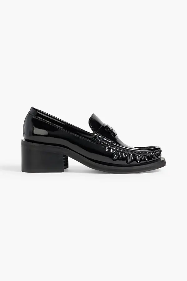Ganni Patent Leather-Blend Loafers In Black - 50% Off  display picture 3